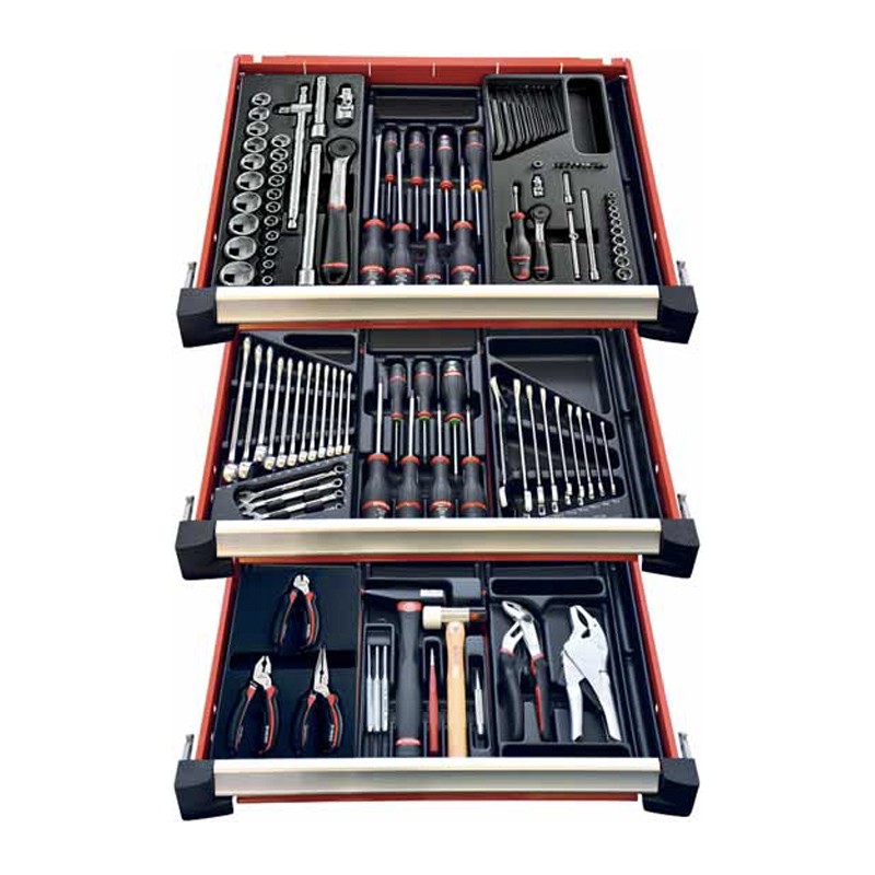 Servante Roll. avec 6 tiroirs et 9 modules Facom