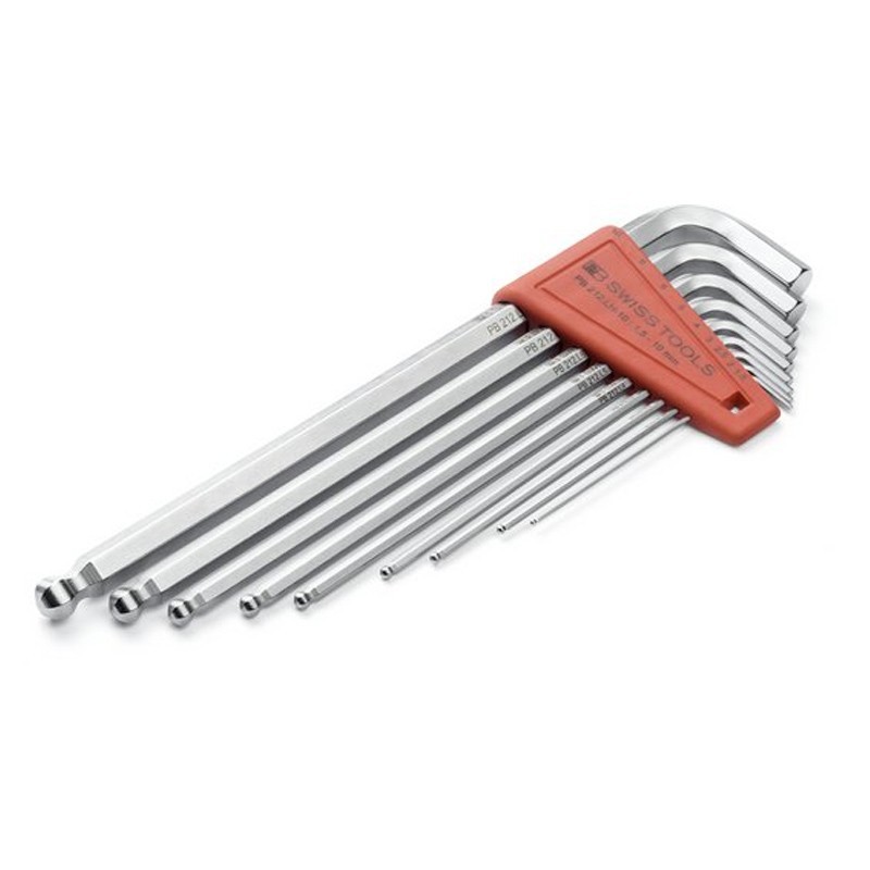 Jeu de clés mâles 6 pans longues à tête sphérique PB Swiss Tools PB 212 LH