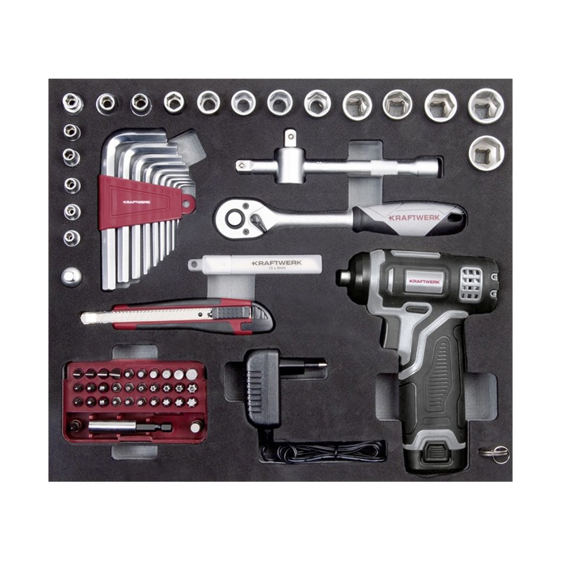 Coffret de douilles Basic Line B152 1/4 + 3/8 103 pcs + Visseuse Kraftwerk
